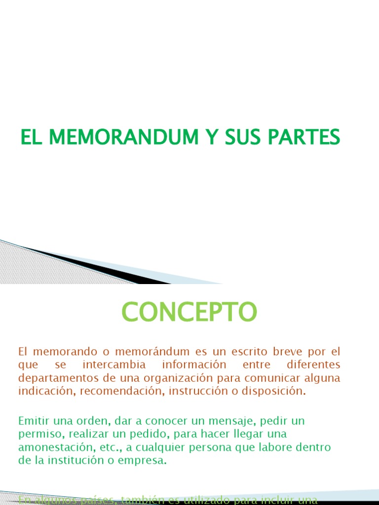 Partes del Memorándum Explicadas | PDF