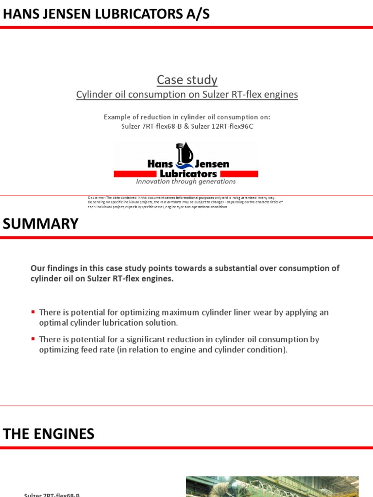 Case Study - Sulzer RT-Flex Engines - Cylinder Oil Consumption - Hans ...