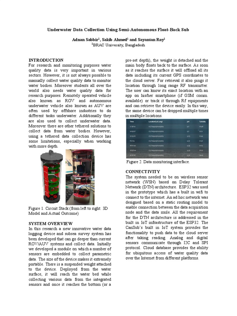 Underwater Data Collection Using Semi-Autonomous Float-Back Sub 2019 ...