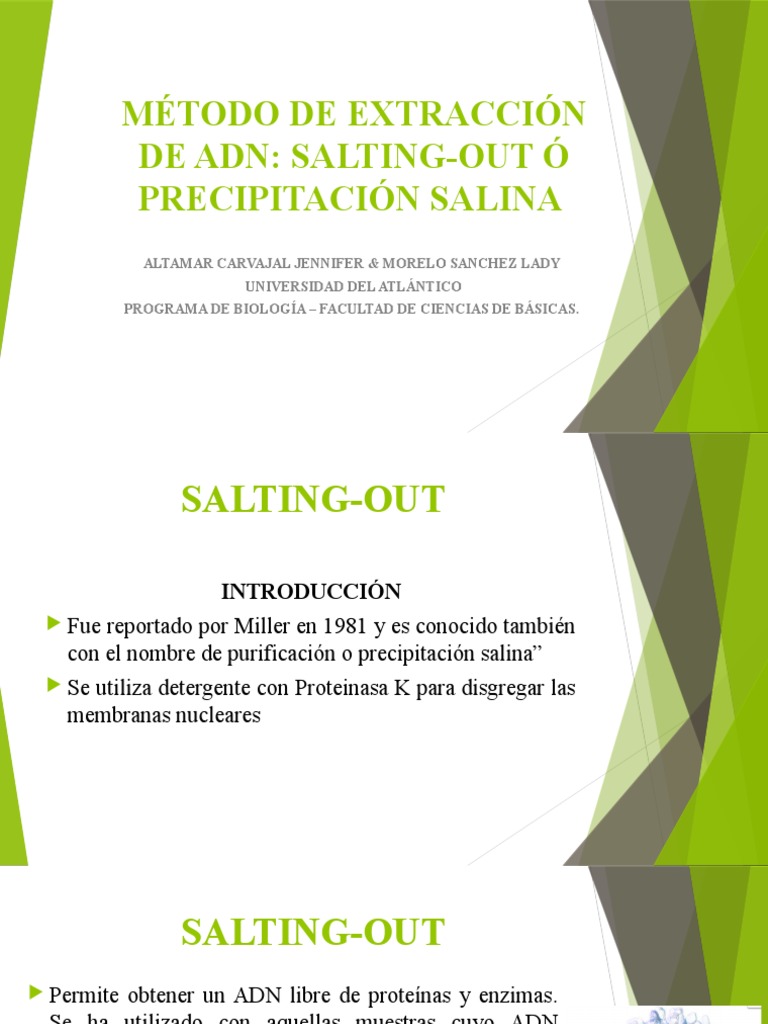 Salting Out | PDF | Adn | Reacción en cadena de la polimerasa