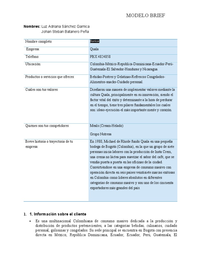 BonIce: Expansión Internacional de Quala | PDF | Alimentos | Comida y ...