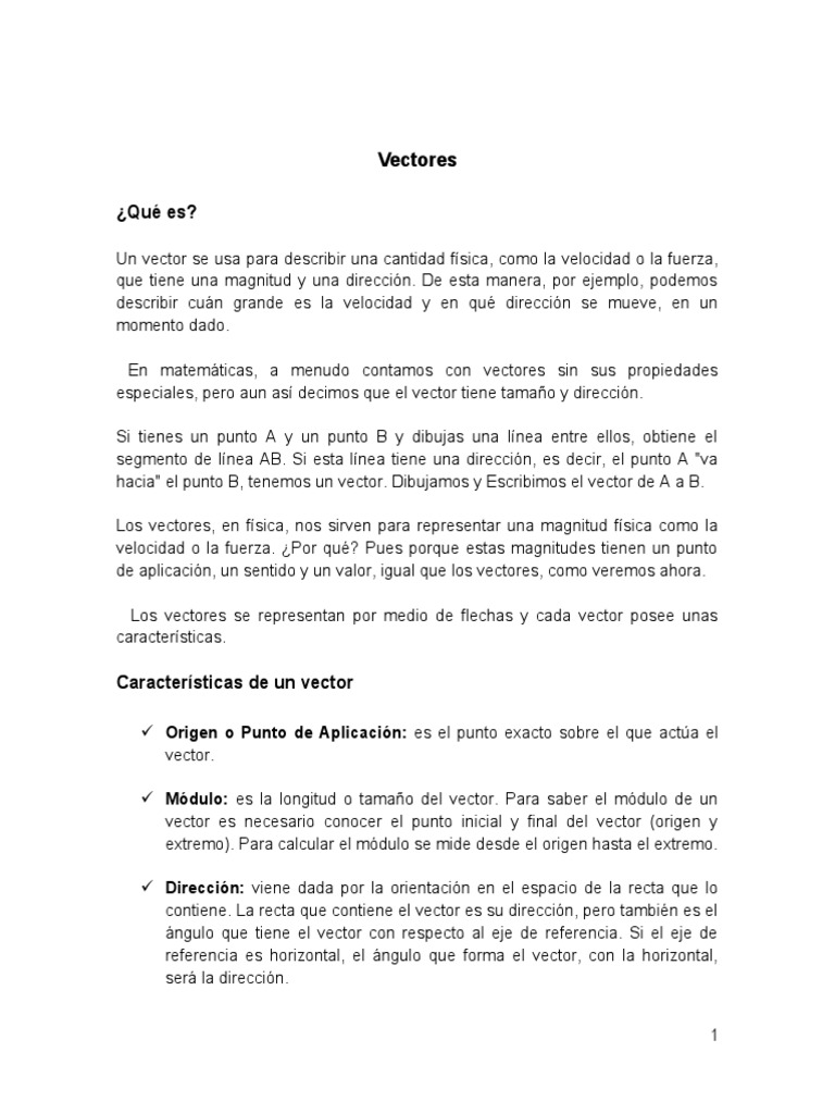 Vectores Pdf Vector Euclidiano Velocidad