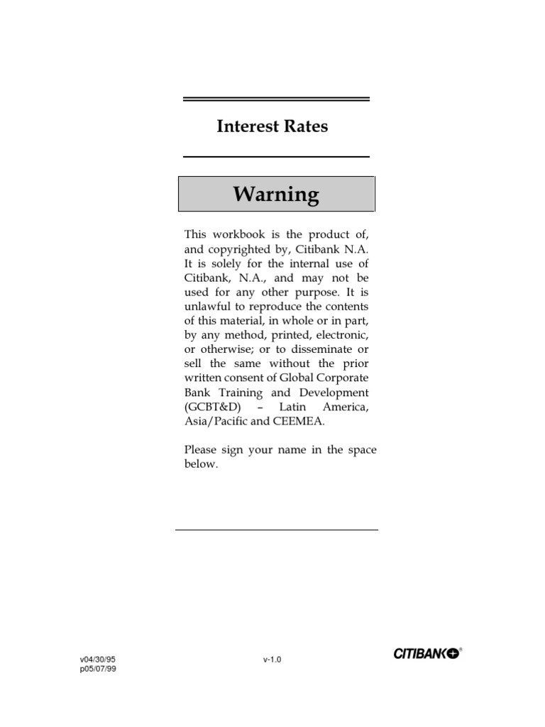 Citibank Interest Rate Training | PDF | Bonds (Finance) | United States ...