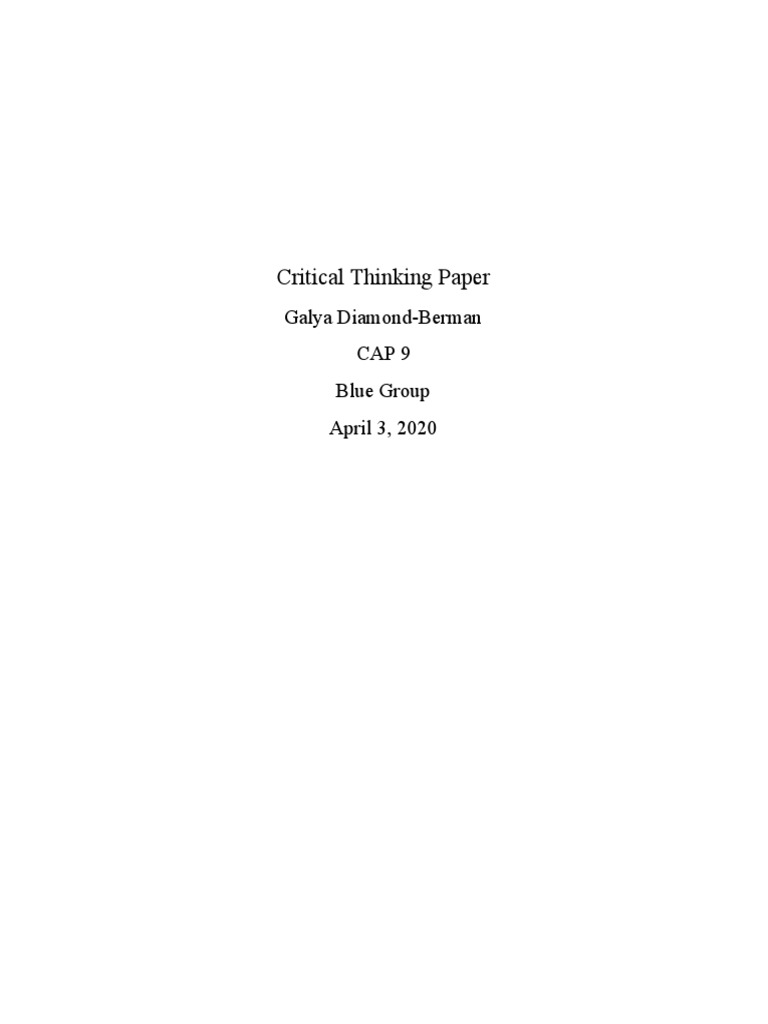 Critical Thinking Paper | PDF | Private Prison | Prison