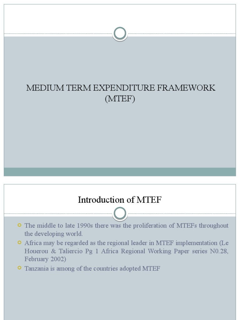 Medium Term Expenditure Framework (MTEF) | PDF | Top Down And Bottom Up ...