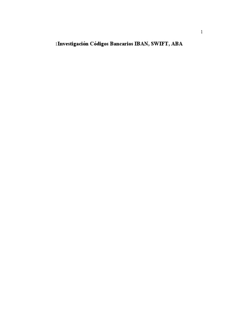 Investigacion Codigos Bancarios IBAN-Swift-ABA | PDF | Bancos | Dinero