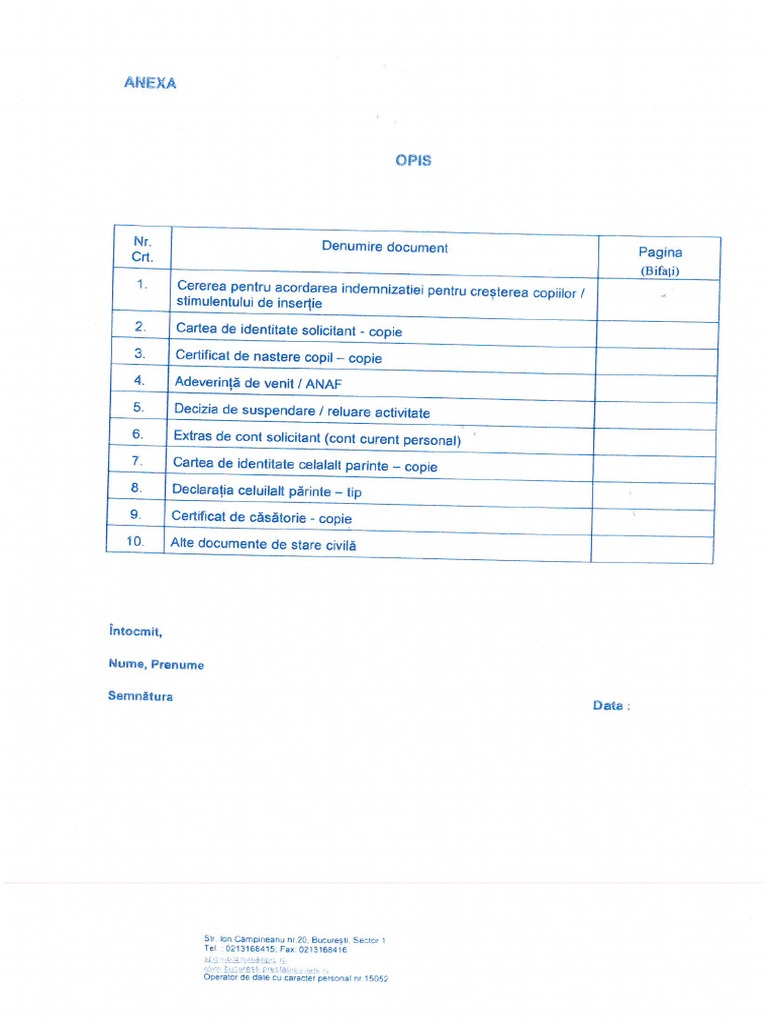 Opis Indemnizatie Si Stimulent Insertie 1 1 | PDF