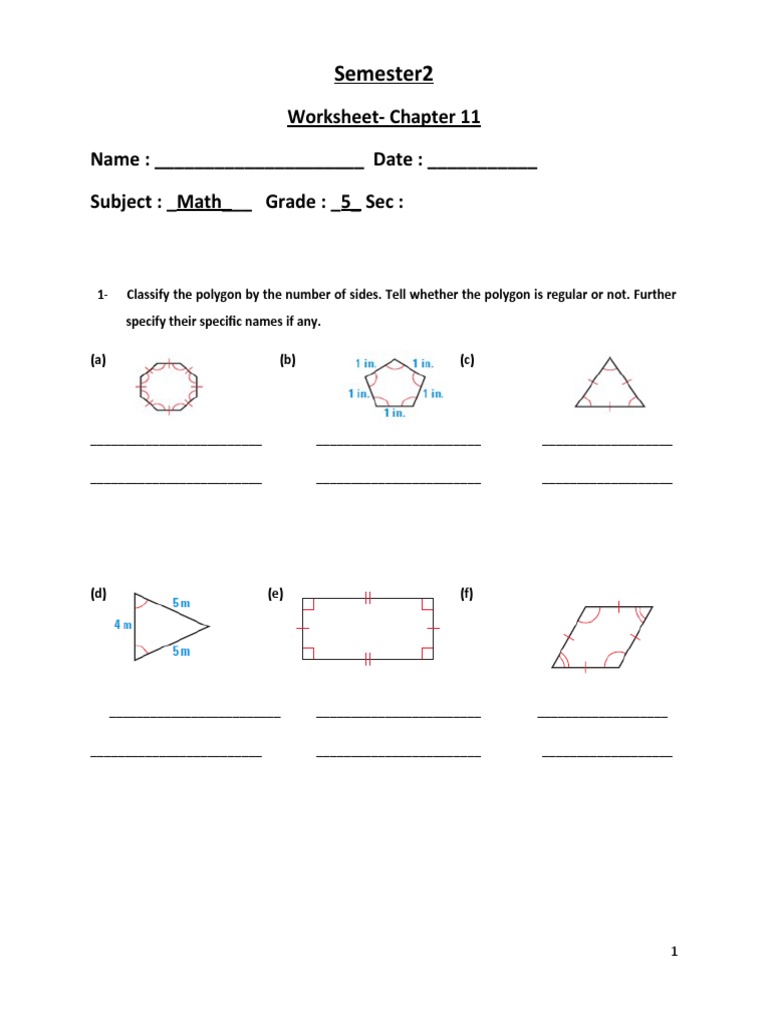Polygon Identification Worksheet | PDF