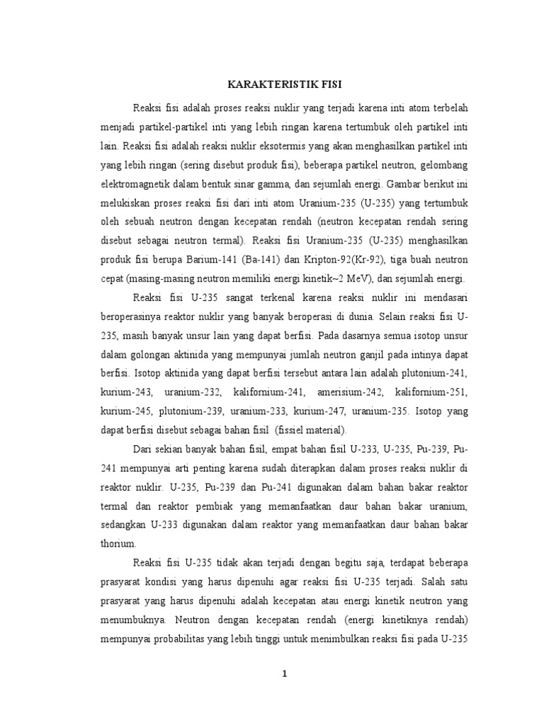 Karakteristik Fisi | PDF