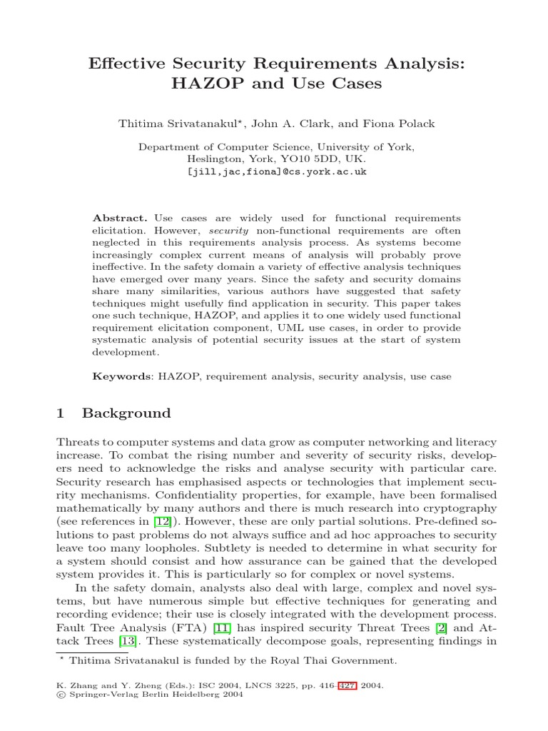 Effective Security Requirements Analysis | PDF | Use Case | Analysis