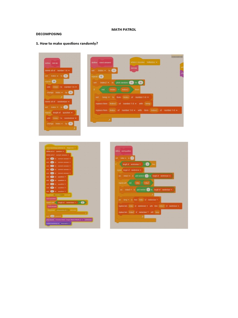 Math Patrol Decomposing 1. How To Make Questions Randomly? | PDF