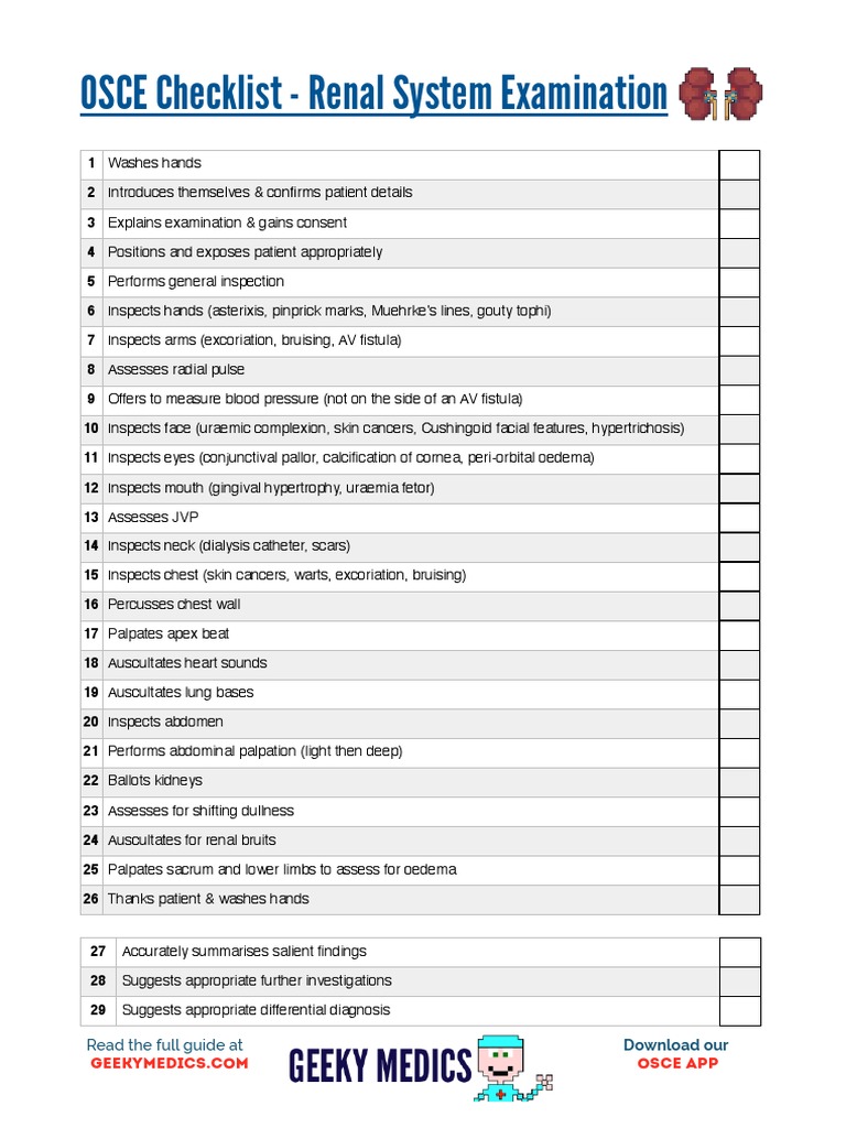 Osces Examiner Checklist