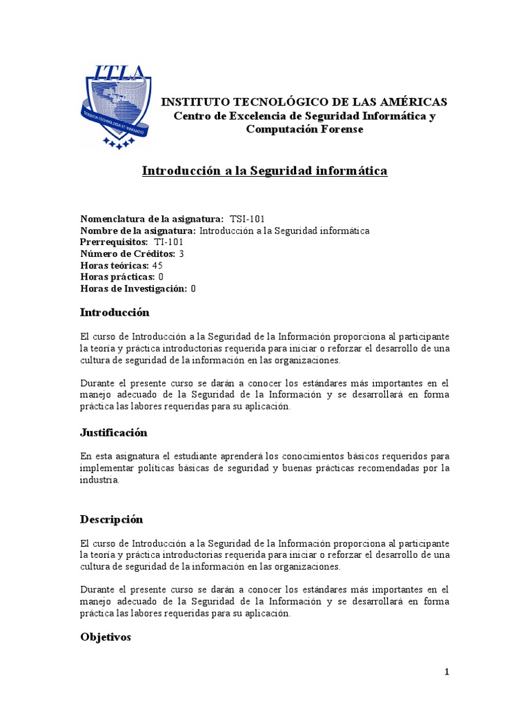 Introduccion A La Seguridad Informatica | PDF | Seguridad de información | La seguridad informática