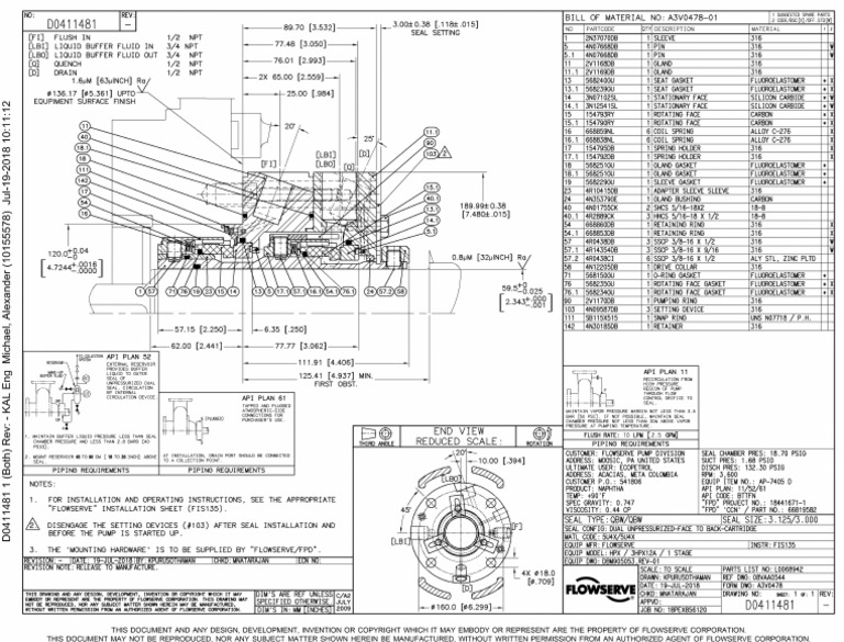 18CO5009-10-It1-F02-Rev0-Mechanical Seal Drawing | PDF