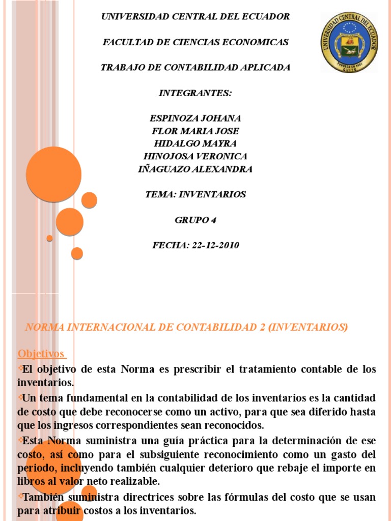 Nic 2 Inventarios | PDF | normas internacionales de INFORMACION ...