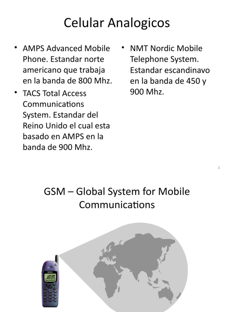 Celular Analogicos: - NMT Nordic Mobile Telephone System. Estandar ...