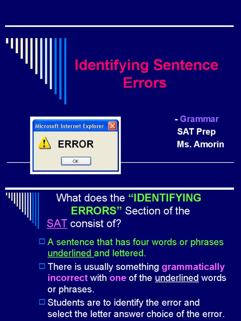 Identifying Sentence Errors SAT Prep | PDF | Grammatical Number | Pronoun