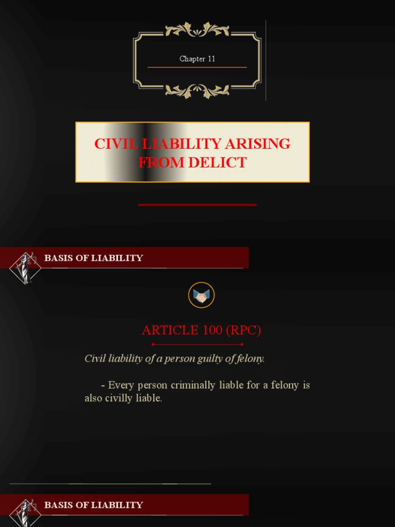 Civil Liability Arising from Delict: An In-Depth Analysis of the Basis, Circumstances, and ...