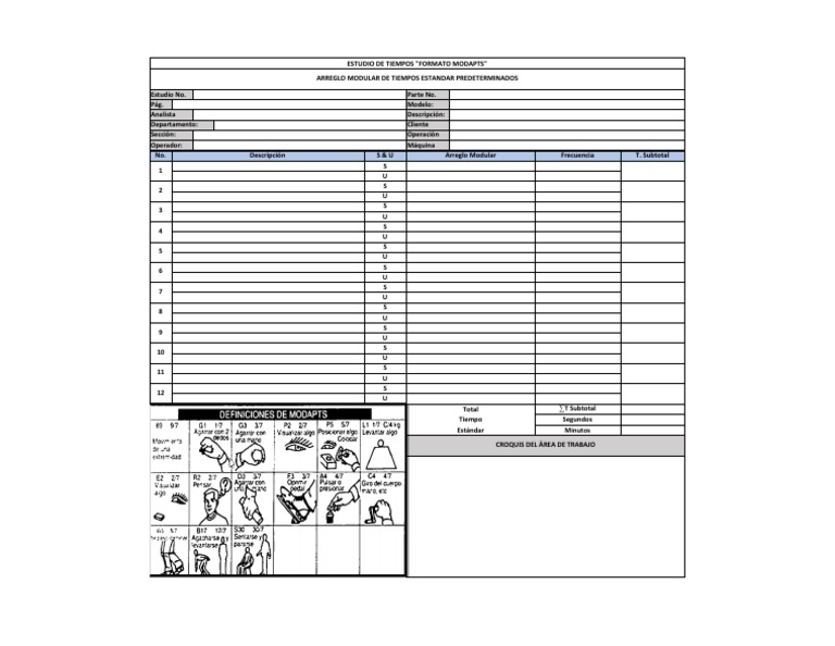 Formato de Arreglo MODAPTS | PDF