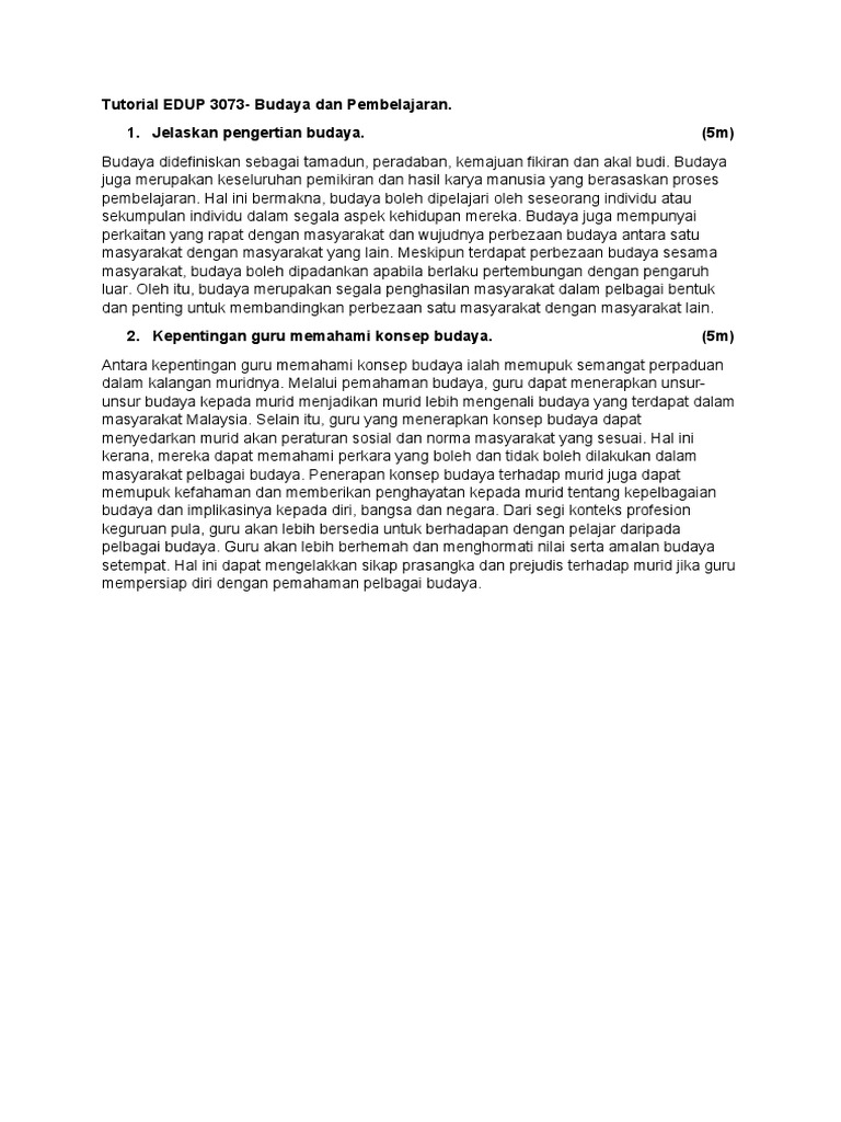 Tutorial EDUP 3073 - Bab 1 | PDF