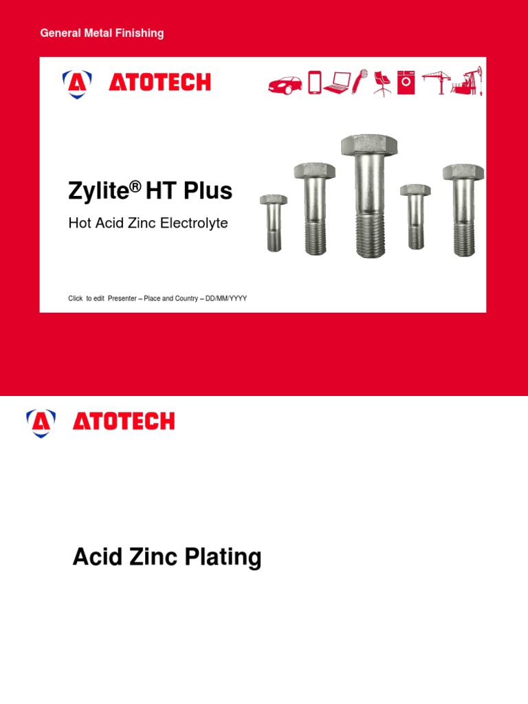 Zylite HT Plus: Hot Acid Zinc Electrolyte | PDF | Zinc | Potassium Chloride