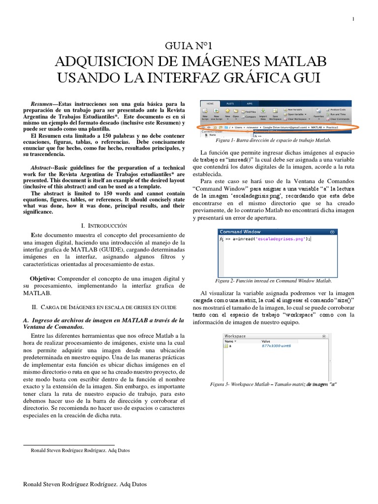 Práctica Nº1 Guide - Matlab | PDF | Ventana (informática) | Archivo de computadora