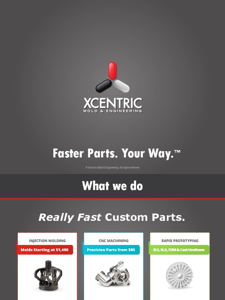 Faster Parts. Your Way.: © Xcentric Mold & Engineering. All Rights ...