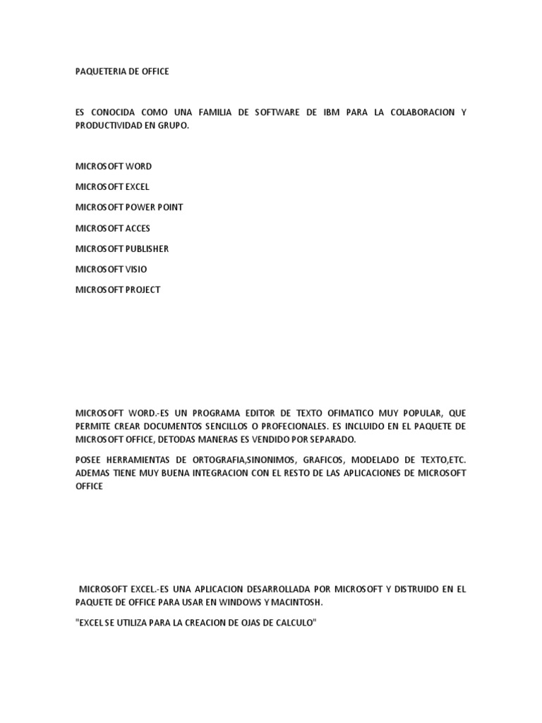 Paqueteria de Office | PDF | Microsoft Office | Microsoft