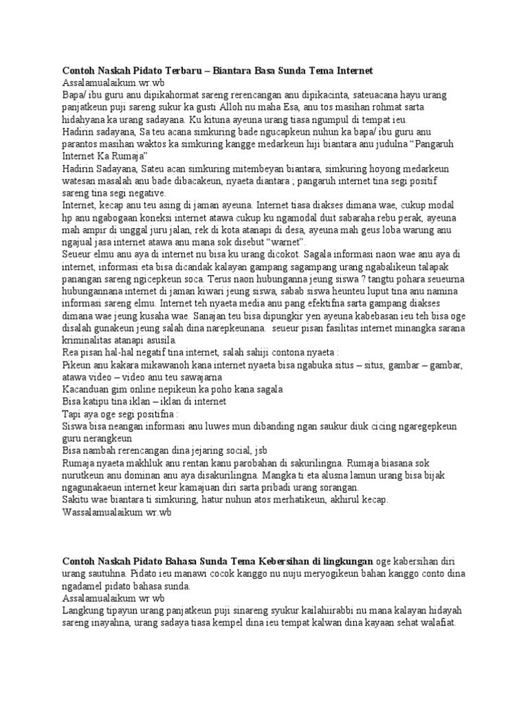 Pidato Basa Sunda | PDF