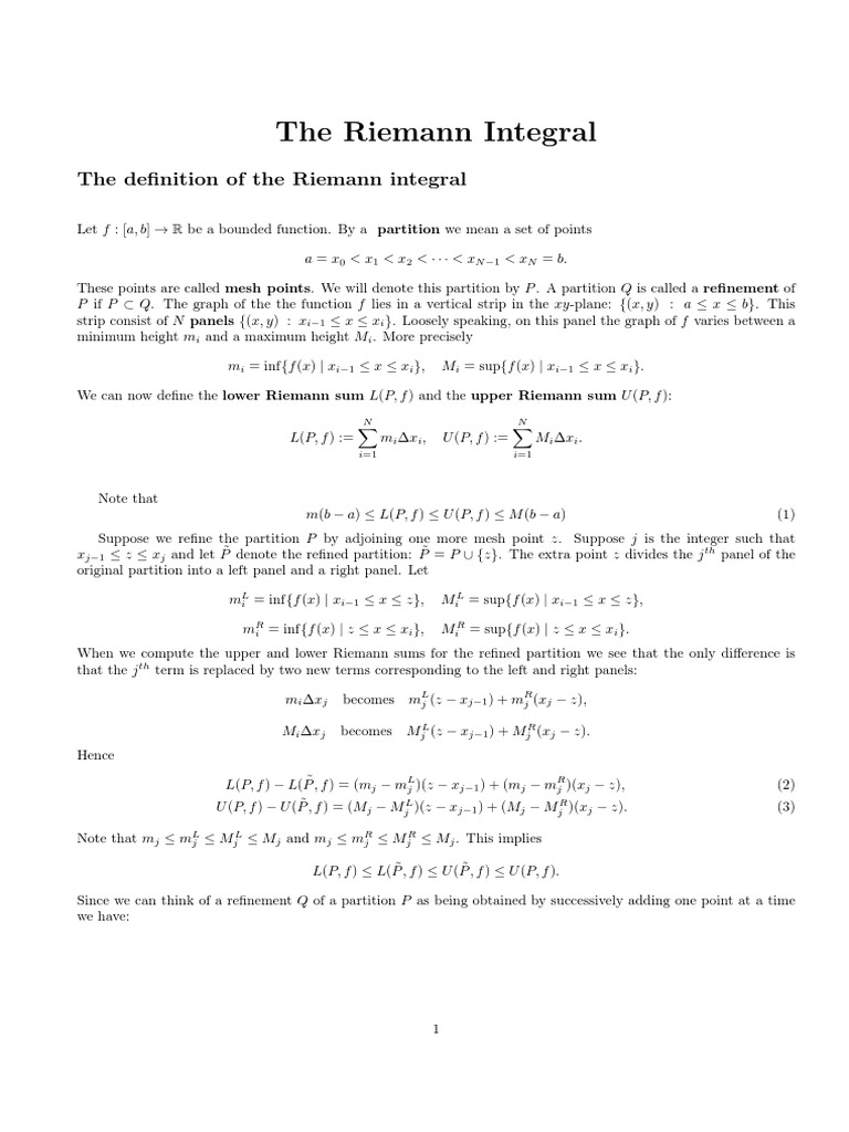 The Definition of The Riemann Integral | PDF | Exponential Function ...