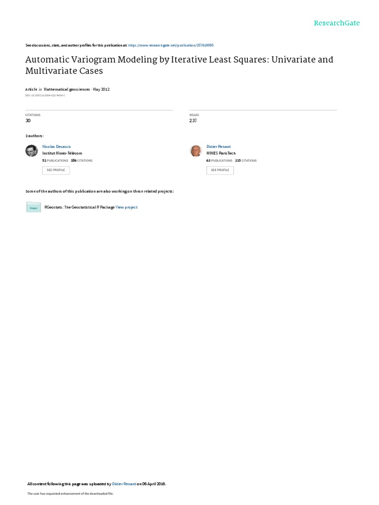 Automatic Variogram Modeling Techniques | PDF | Mathematical Optimization | Bias Of An Estimator