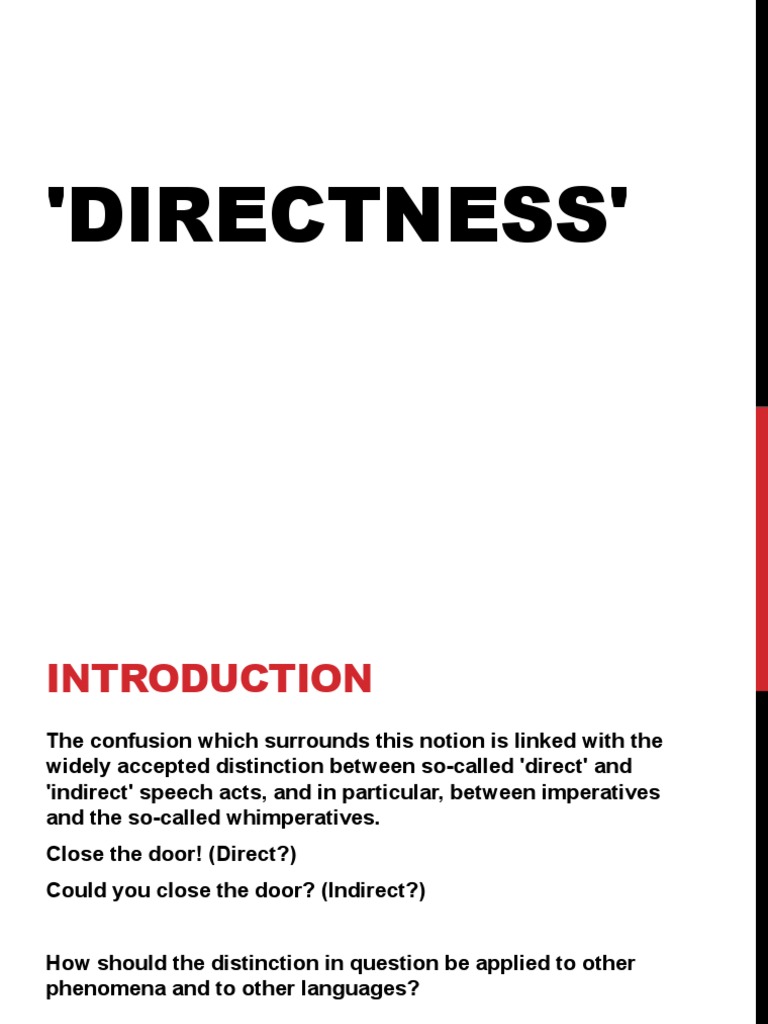 Directness | PDF | Question | Culture Of The United States