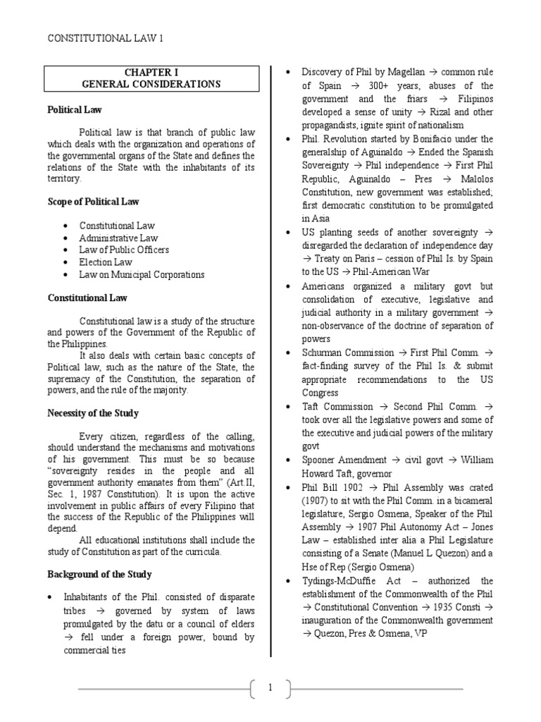 Constitutional Law 1 Notes Pdf Sovereignty United States Congress