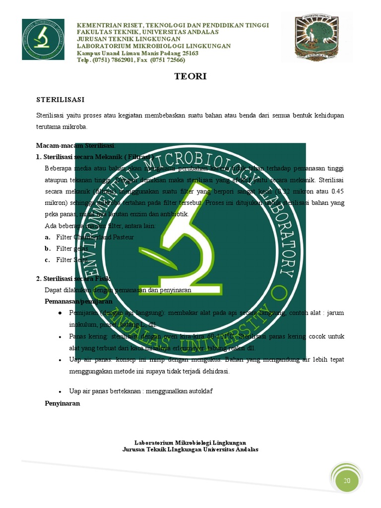 Modul Praktikum Mikrobiologi 2015 | PDF | Sains & Matematika