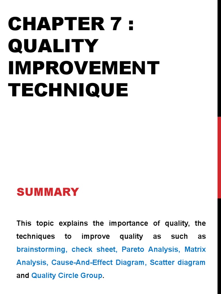 Chapter 7 Quality Improvement Techniques | PDF | Scatter Plot | Causality