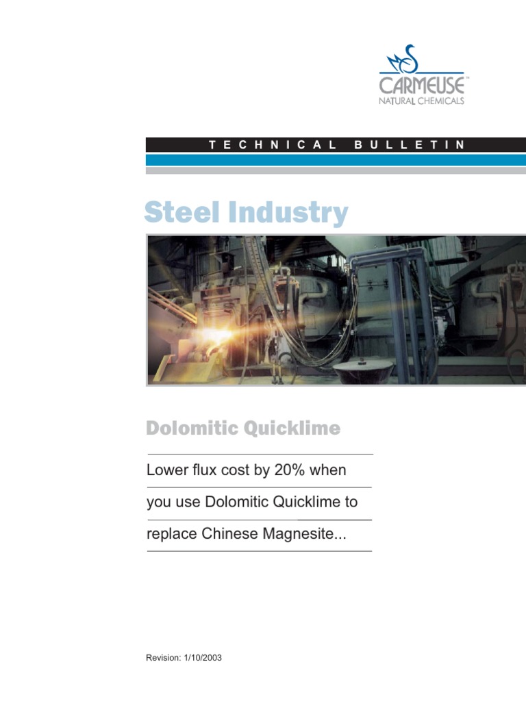 Dolomitic Quicklime in Steel Making | PDF | Refractory | Steelmaking