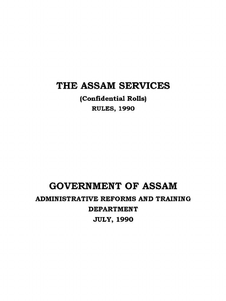 Assam Service Confidential Rules - 1990 - PC | PDF