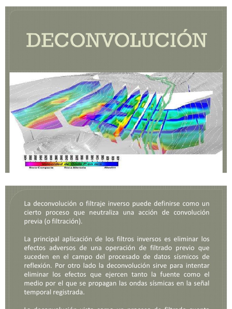 La deconvolución como proceso de filtrado inverso para eliminar los ...