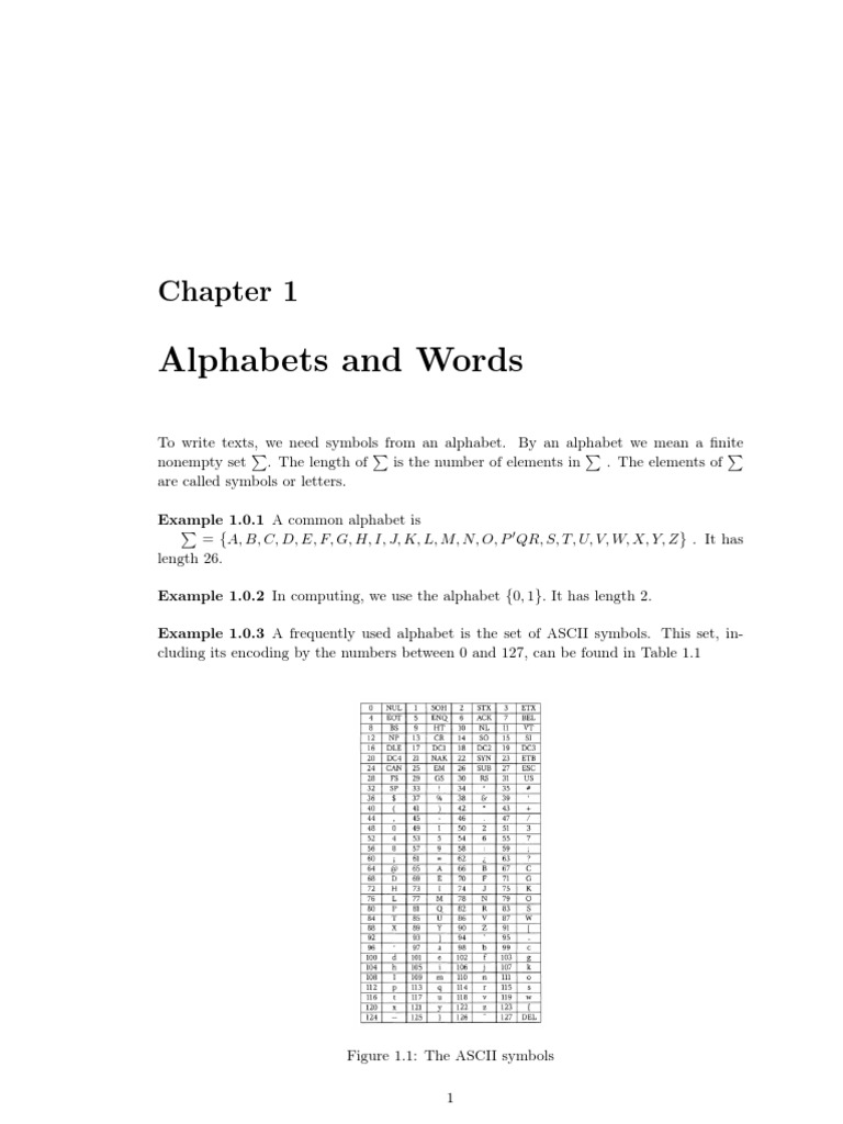 Alphabets and Words | PDF | String (Computer Science) | Sequence