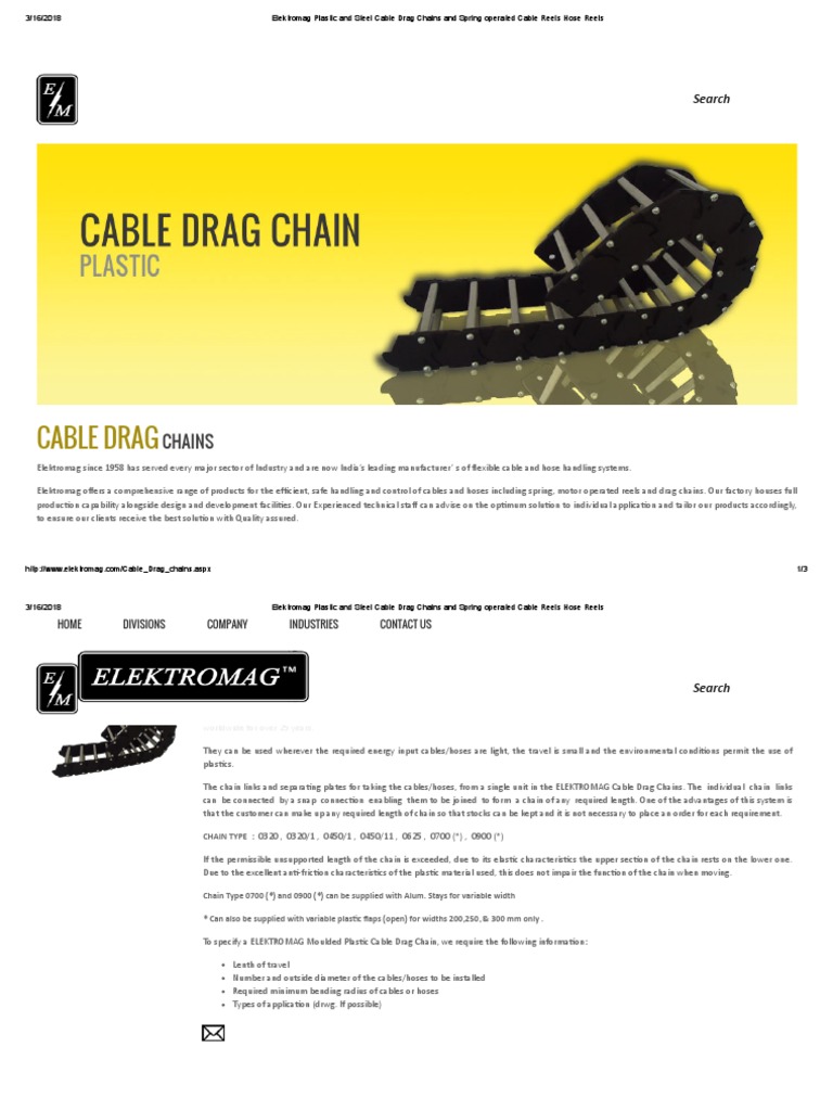 An Overview of Elektromag's Plastic and Steel Cable Drag Chains and ...
