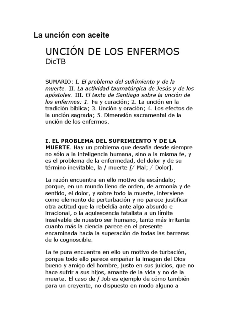 La Unción Con Aceite | PDF | La unción | Sacramentos