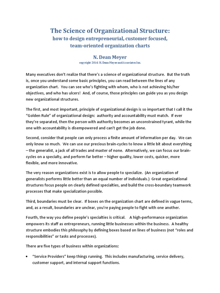 The Science of Structure 2pg PDF | PDF | Organizational Structure | Design