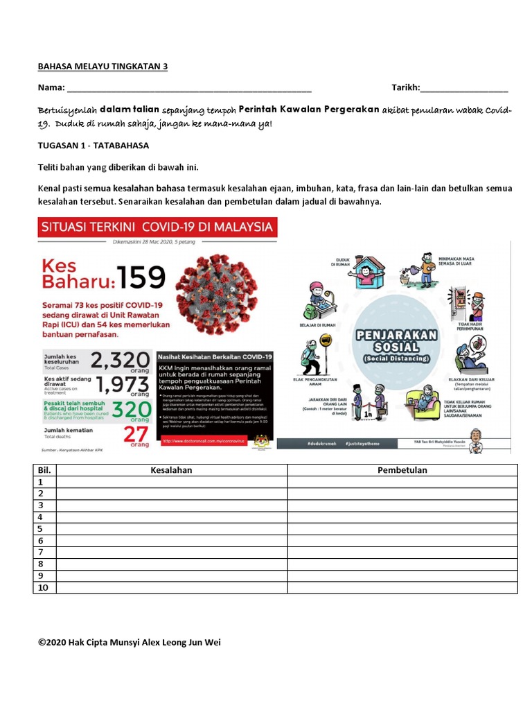 Latihan BM T3 Minggu PKP | PDF