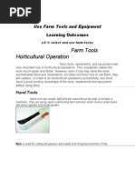 Pre-Operative Check Up of Farm Tools and Equipment | PDF | Plough | Tools