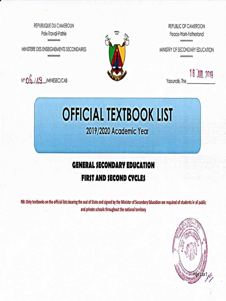 Textbook List GSE 2019 2020 PDF | PDF