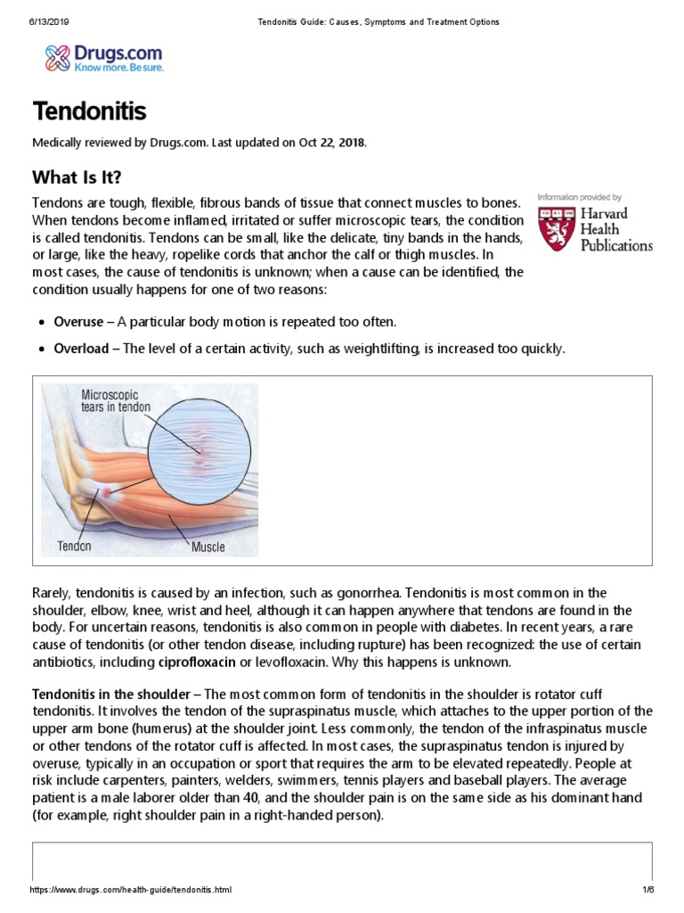 Tendonitis Guide - Causes, Symptoms and Treatment Options | PDF | Elbow ...