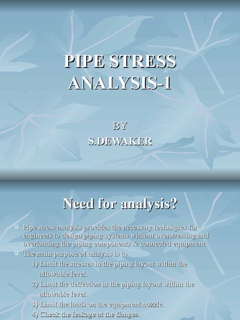 Pipe Stress Analysis-1 | PDF | Structural Load | Stress (Mechanics)