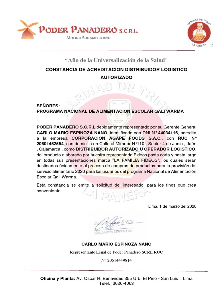 Constancia Distribuidor Autorizado | PDF Constancia Distribuidor Autorizado | PDF