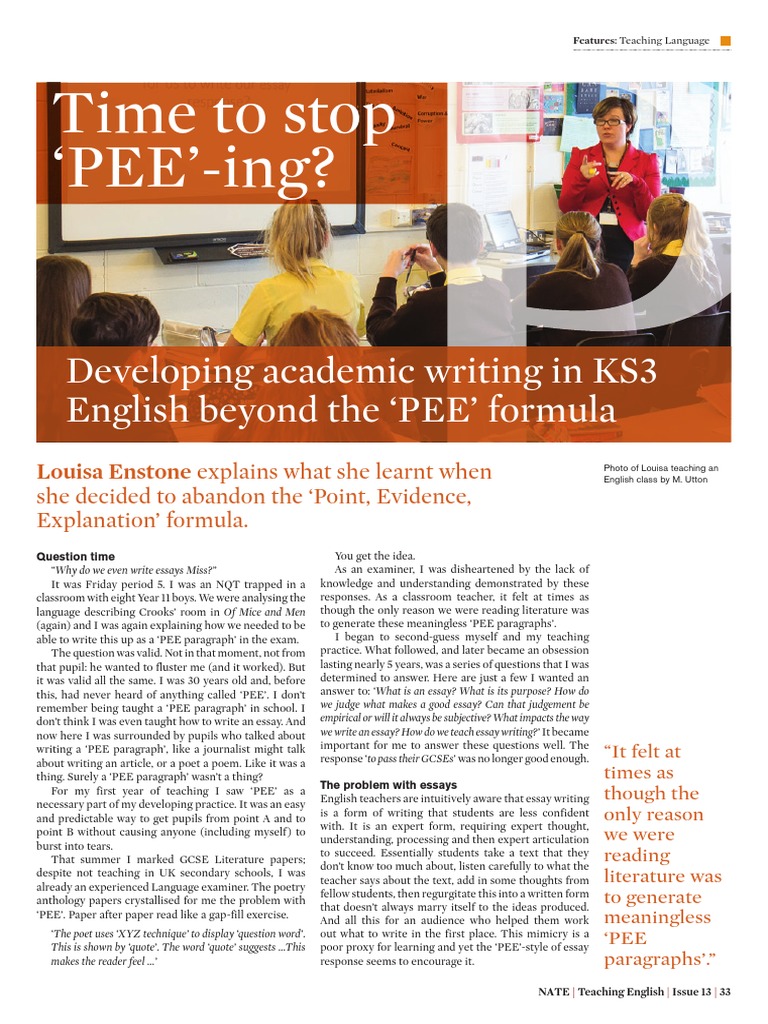 Enstone Time To Stop Pee PDF | PDF | Essays | Cognition