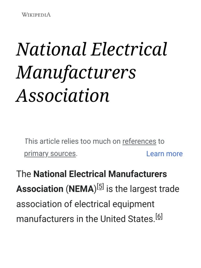Overview of the National Electrical Manufacturers Association | PDF ...